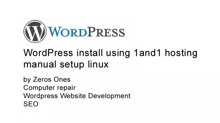 WordPress install 1and1 hosting | Linux hosting